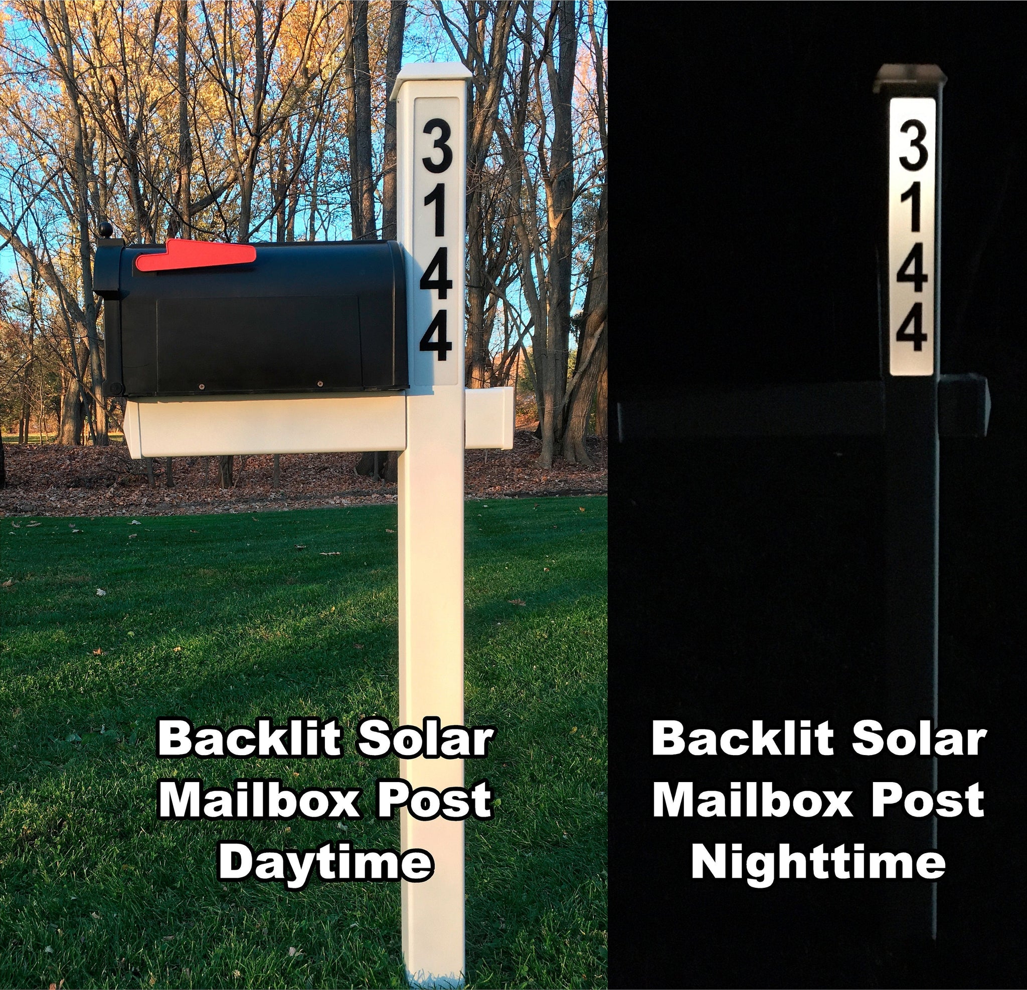 SOLAR ADDRESS Mailbox Post | Led | Illuminated Address Sign | Solar Po ...